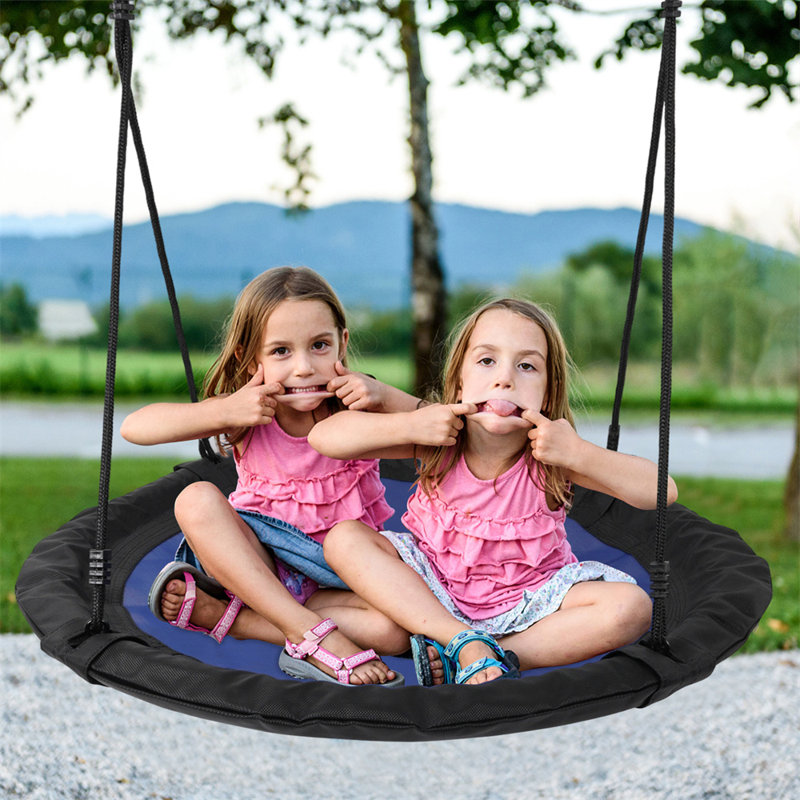 Norbi Round Tree Swing 440 Lb Weight Durable Steel Frame Waterproof Adjustable Rope Reviews Wayfair